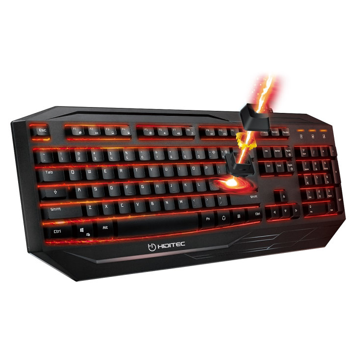 TECLADO HIDITEC GAMING GK200 USB RETROILUMINADO MEMBRANA NEGRO | MR ...