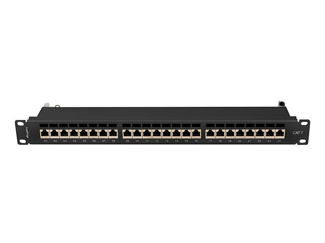 PATCH PANEL LANBERG 24 PUERTOS 1U 19” CAT.7 FTP NEGRO | MR Micro: Paneles de parcheo